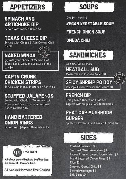 Menu at The Omega Grill restaurant, Spring