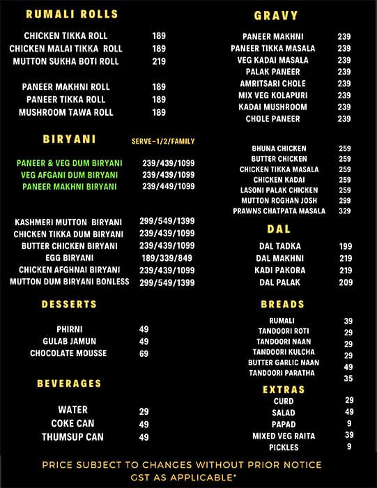 Menu at Food Express, Mumbai, 4W8G+V9F