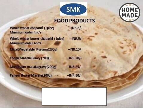 Menu of SMK Food Products, Madipakkam, Chennai