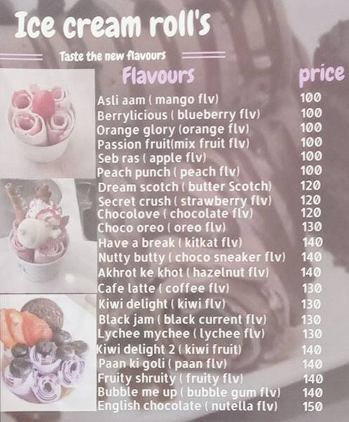 Menu of Him Cream, Jangpura, New Delhi
