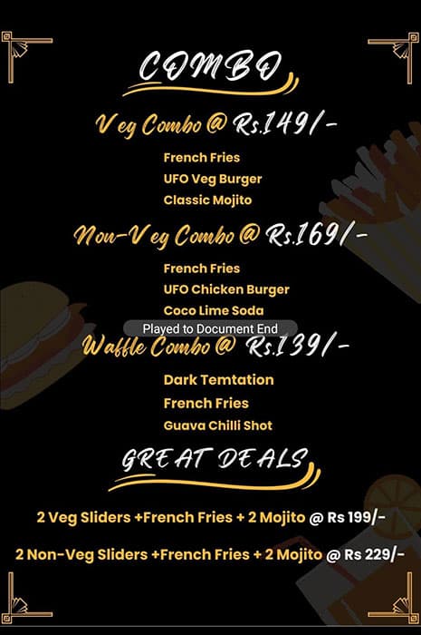 Menu of Belgian Fries Cafe, New BEL Road, Bangalore