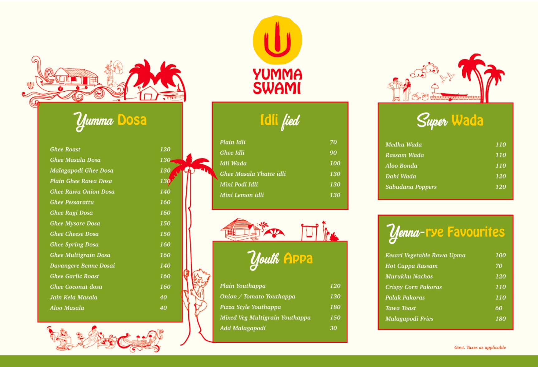 Menu of Yumma Swami, Chinchwad, Pune