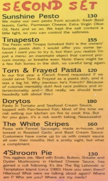 Menu at Exile On Main St. restaurant, Quezon City