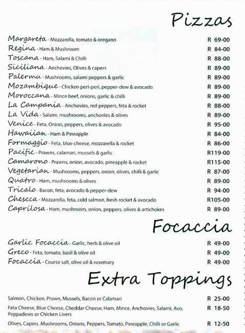 Menu at Toureiro House of Prawns restaurant, Pretoria, 978 Veda Ave