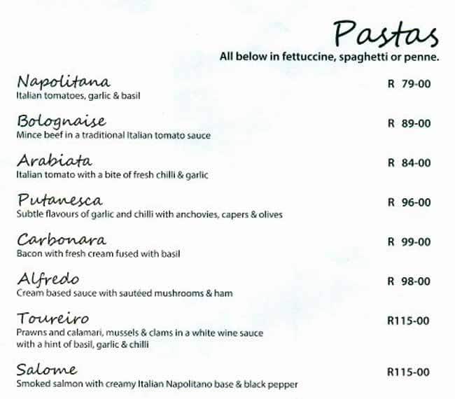 Menu at Toureiro House of Prawns restaurant, Pretoria, 978 Veda Ave