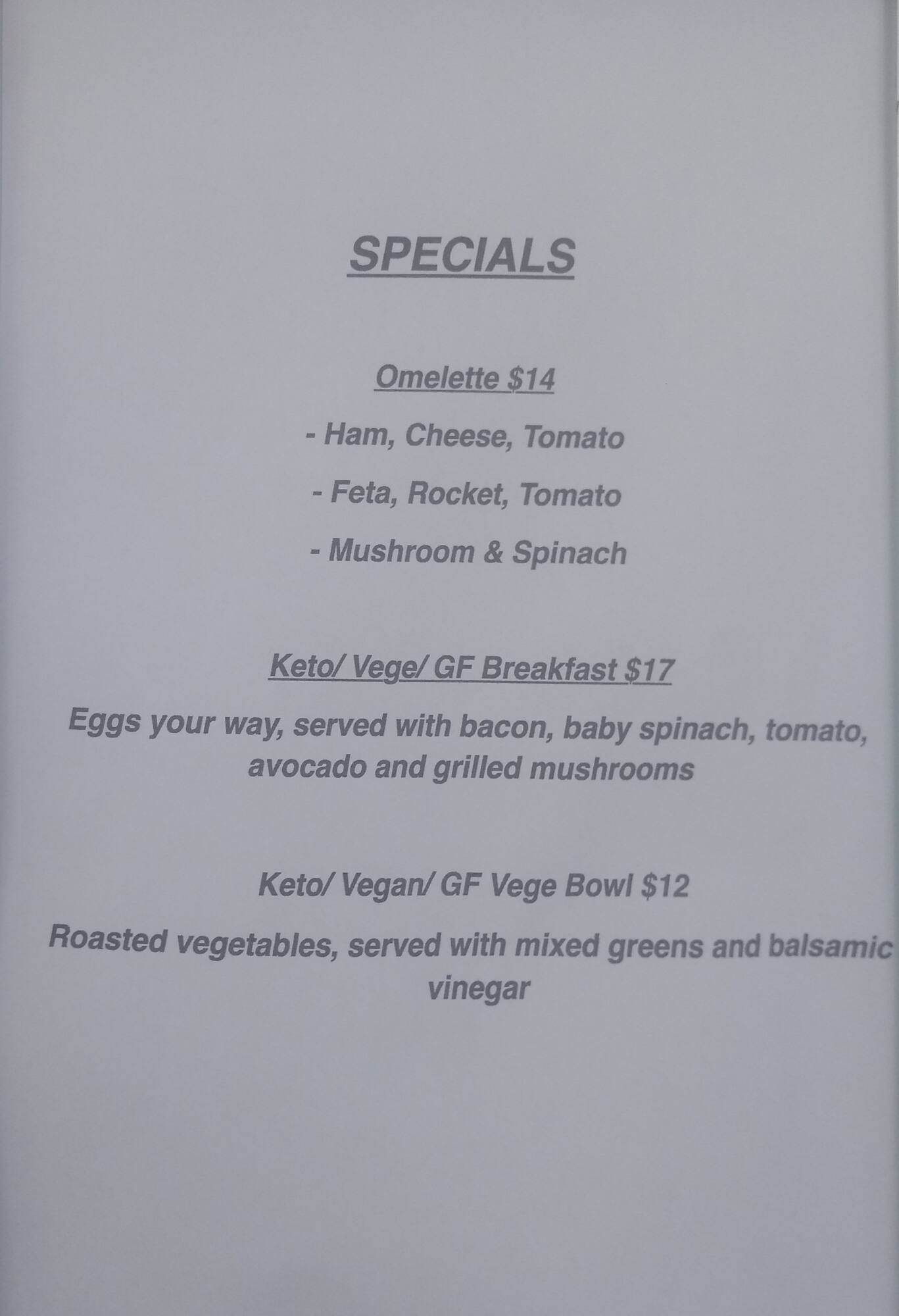 Menu at Dark Horse Coffee - serving Merlo coffee cafe, Springfield ...