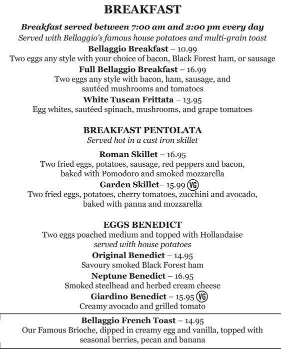 Bellagio Cafe Menu – Bellagio Restaurants Menus – CFIN