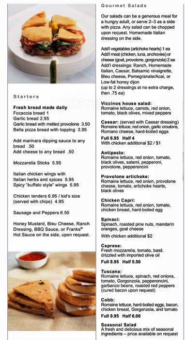 Viccino's Pizza Company Menu - Urbanspoon/Zomato