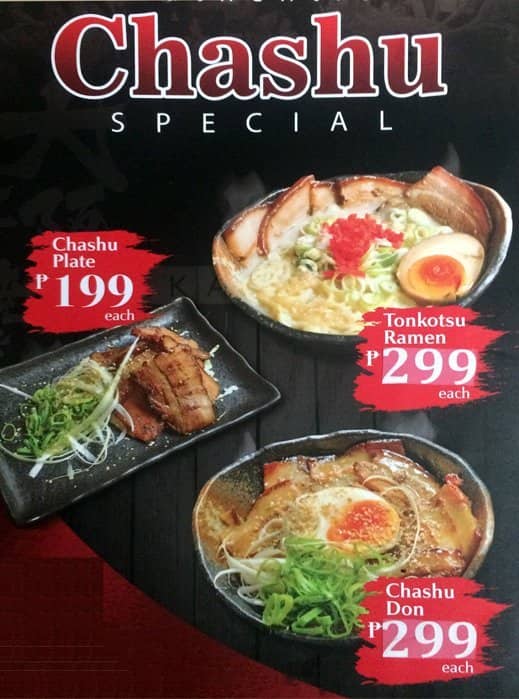 Menu at Osaka Takoyaki restaurant, Lapu-Lapu City, The Outlet