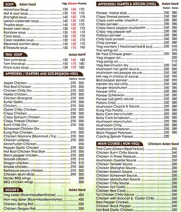 Menu of Hop In, Mahim, Mumbai