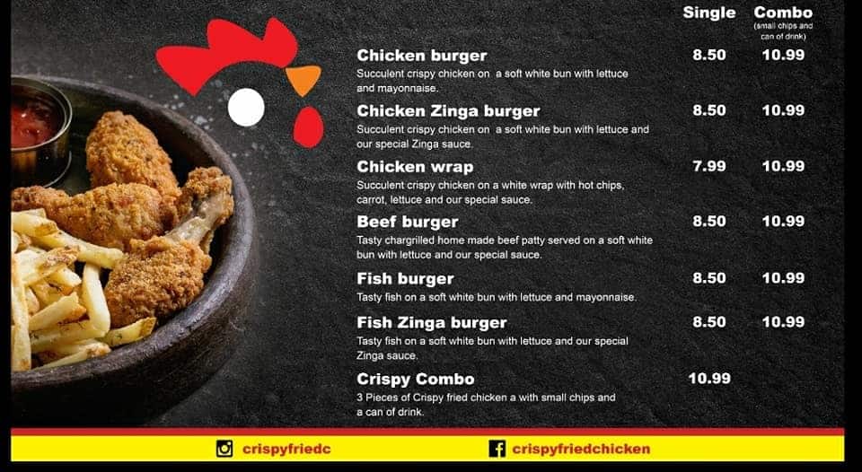 Menu at Crispy Fried Chicken fast food, Southport