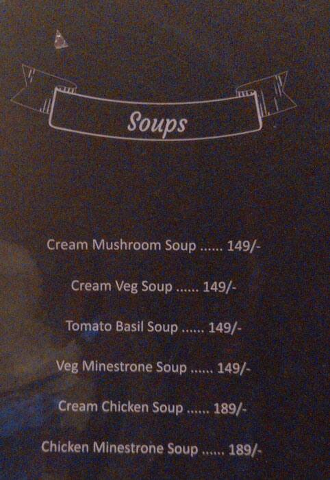 Menu of GT Cafe, Satyaniketan, New Delhi