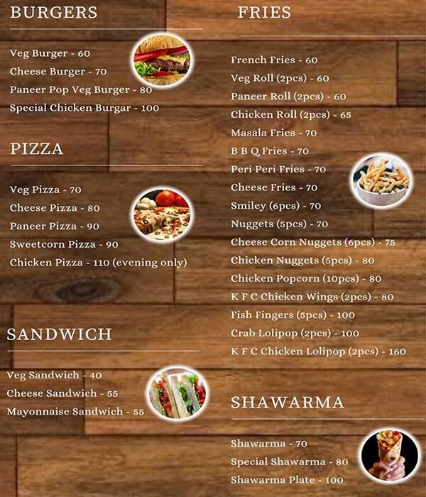 Menu at Hangout Juice House, Chennai