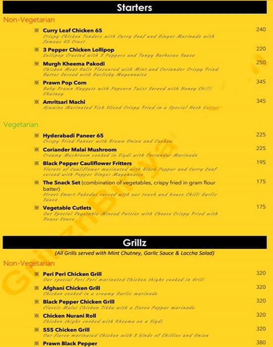 Menu of Grillznbiriyani.com, Medavakkam, Chennai
