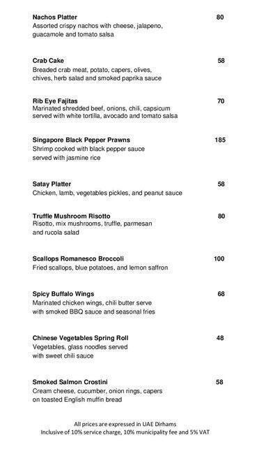 The Lobby Lounge - Hyatt Regency Dubai Menu - Zomato