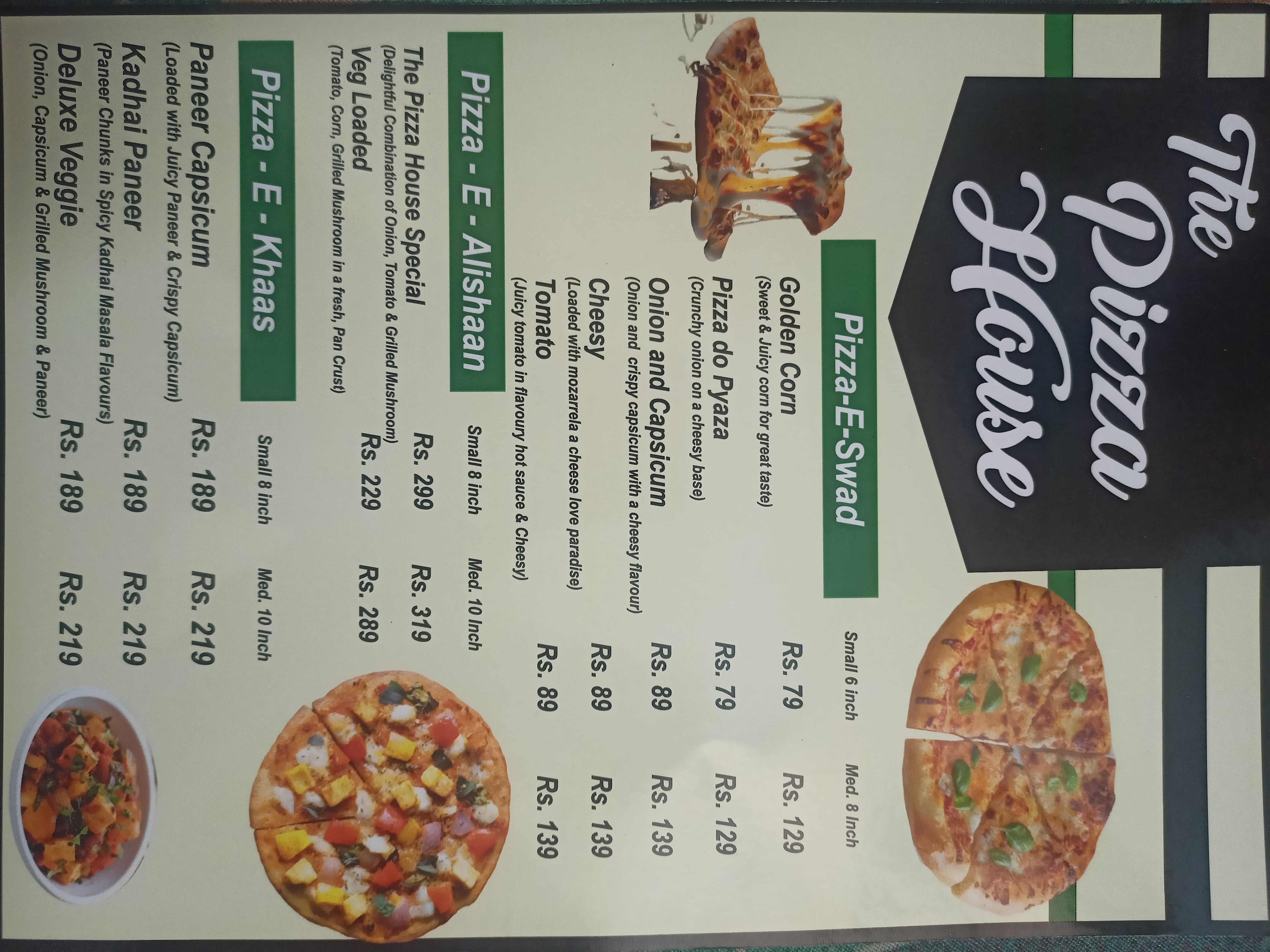 Menu of The Pizza House, Shastri Nagar, Meerut