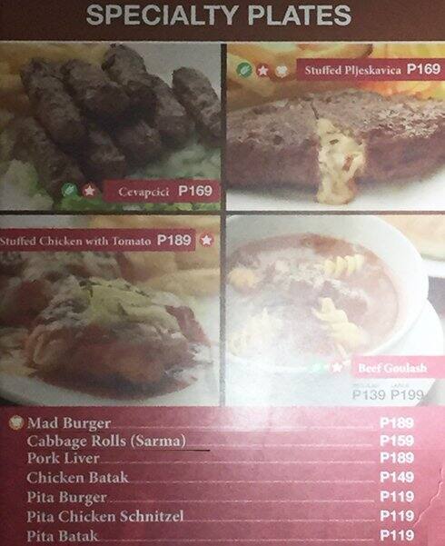 Balkan Kitchen Menu, Menu for Balkan Kitchen, Salcedo Village, Makati ...