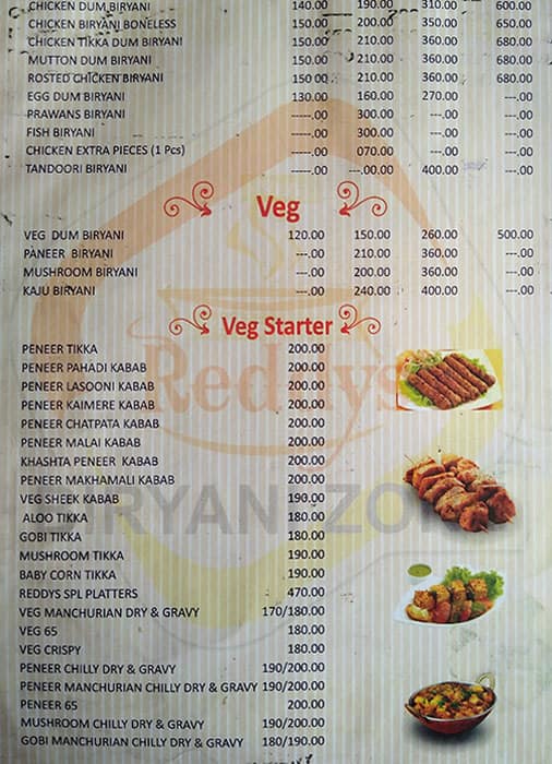Reddy's Biryani Zone Menu, Menu for Reddy's Biryani Zone, Pimple Nilakh ...
