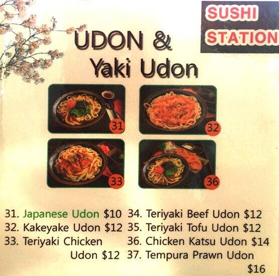 Menu at Oh I Shi Sushi restaurant, Auckland