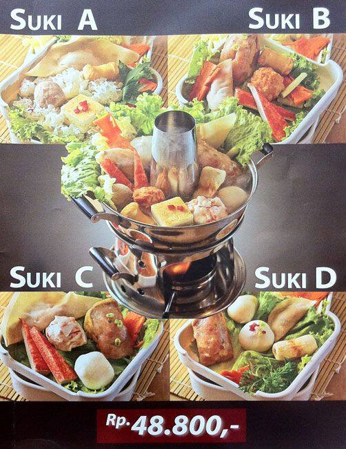 Menu at I-ta Suki restaurant, Jakarta, Plaza Indonesia Lt. 5