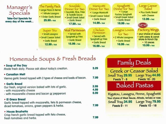 Menu at Pizza Factory pizzeria, Peterborough