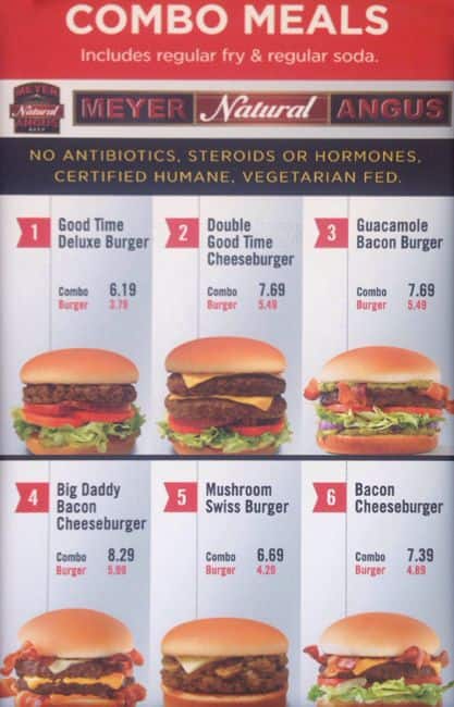 Menu at Good Times fast food, Thornton, East 120th Avenue