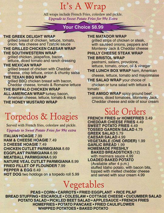 Menu at Golden Dawn restaurant, Levittown