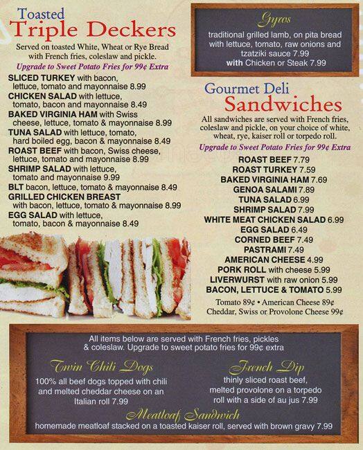 Menu at Golden Dawn restaurant, Levittown