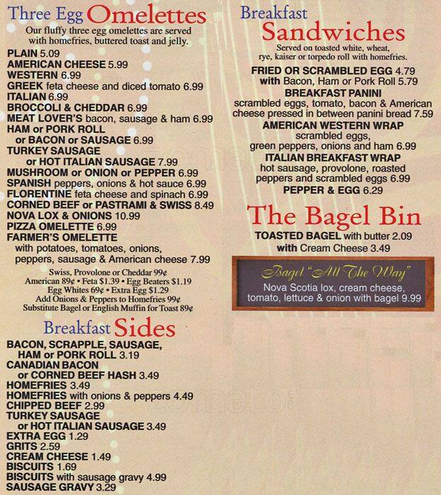 Menu at Golden Dawn restaurant, Levittown