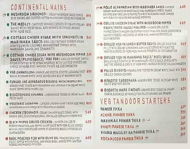 Menu at Food Scouts, Gurugram