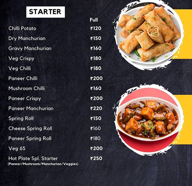 Menu of Hot Plate Fast Food Chinese Restaurant, Bhayandar, Mumbai