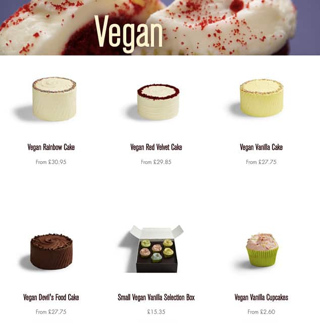 Menu at The Hummingbird Bakery, London, 155a Wardour St