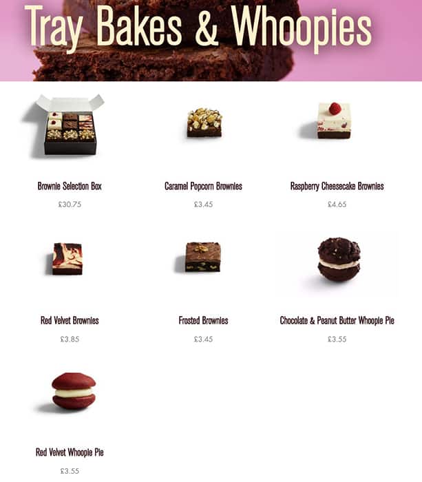 Menu at The Hummingbird Bakery, London, 155a Wardour St
