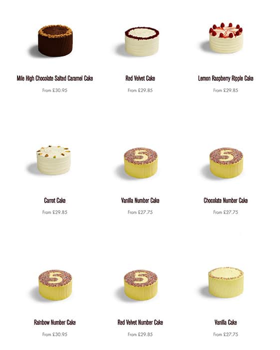 Menu at The Hummingbird Bakery, London, 155a Wardour St