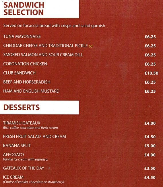 Menu at Britannia International Hotel restaurant, London, International ...
