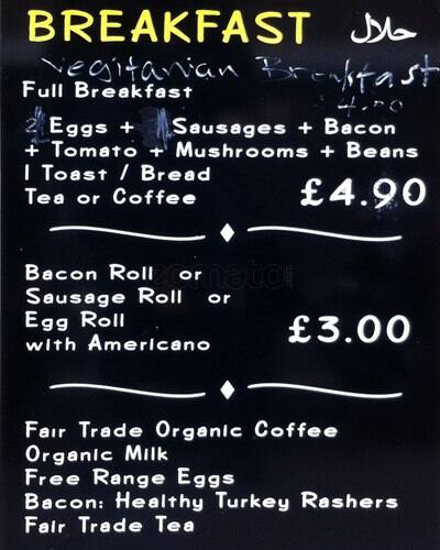 Menu at Bay Leaf Cafe, London, 19 Tottenham St