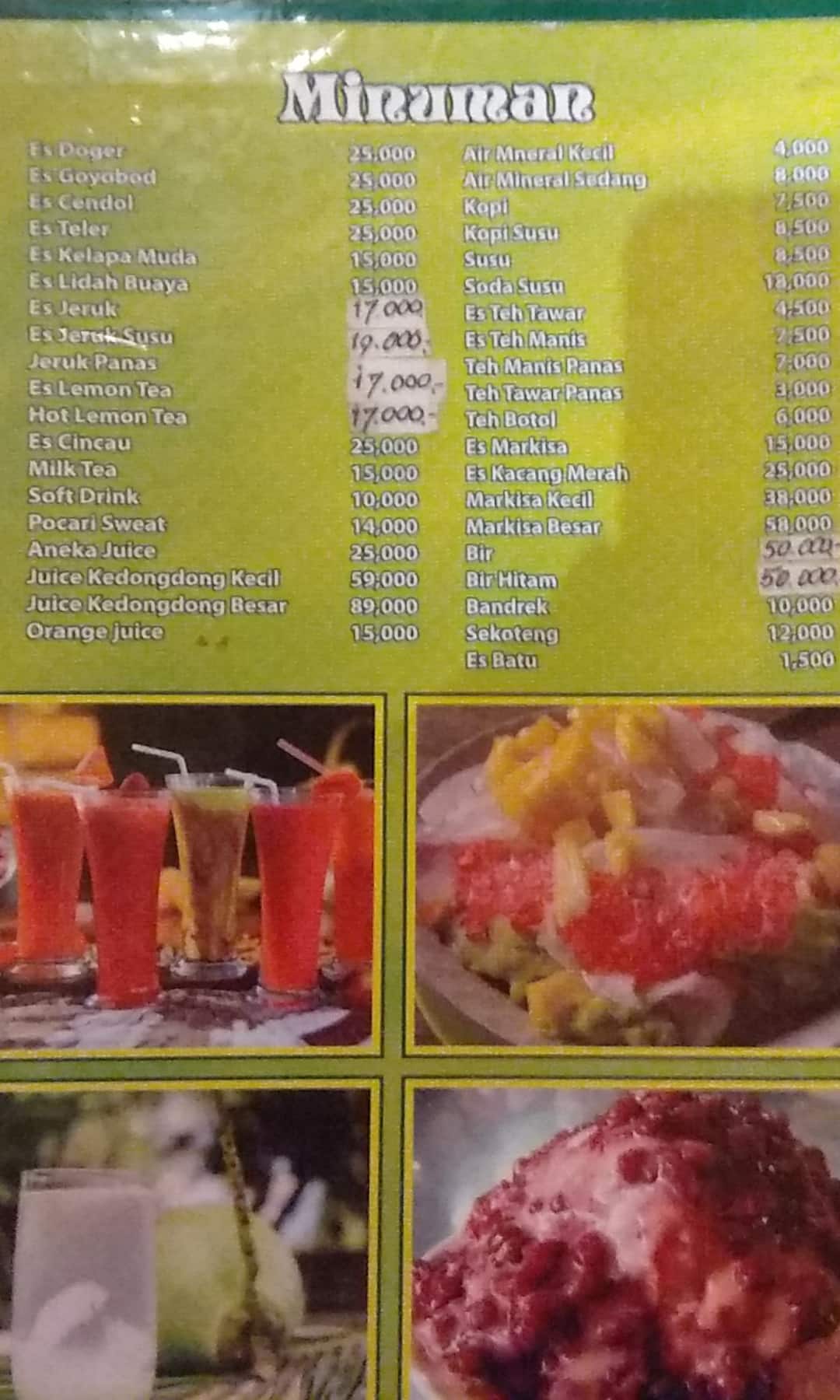 Menu at Kedai sunda cipayung restaurant, Cisarua