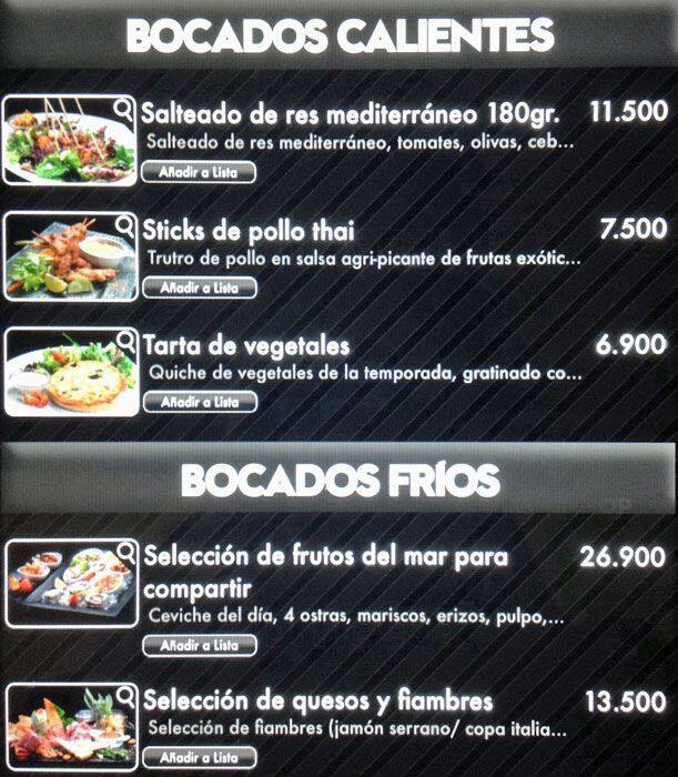 W Lounge - W Santiago Menu,Menú para W Lounge - W Santiago, Las Condes ...