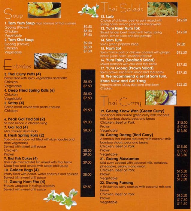 Sabaidee Thai Restaurant Menu, Menu for Sabaidee Thai Restaurant ...