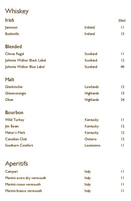 Menu at Il Barocco Restaurant, Main Beach