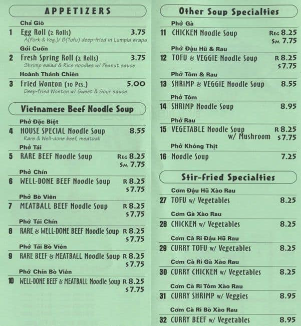 Pho City Menu, Menu for Pho City, Sodo, Seattle - Urbanspoon/Zomato