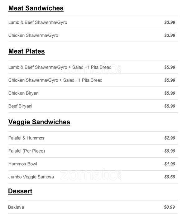 Menu at Euro-Indo Market restaurant, Fort Worth