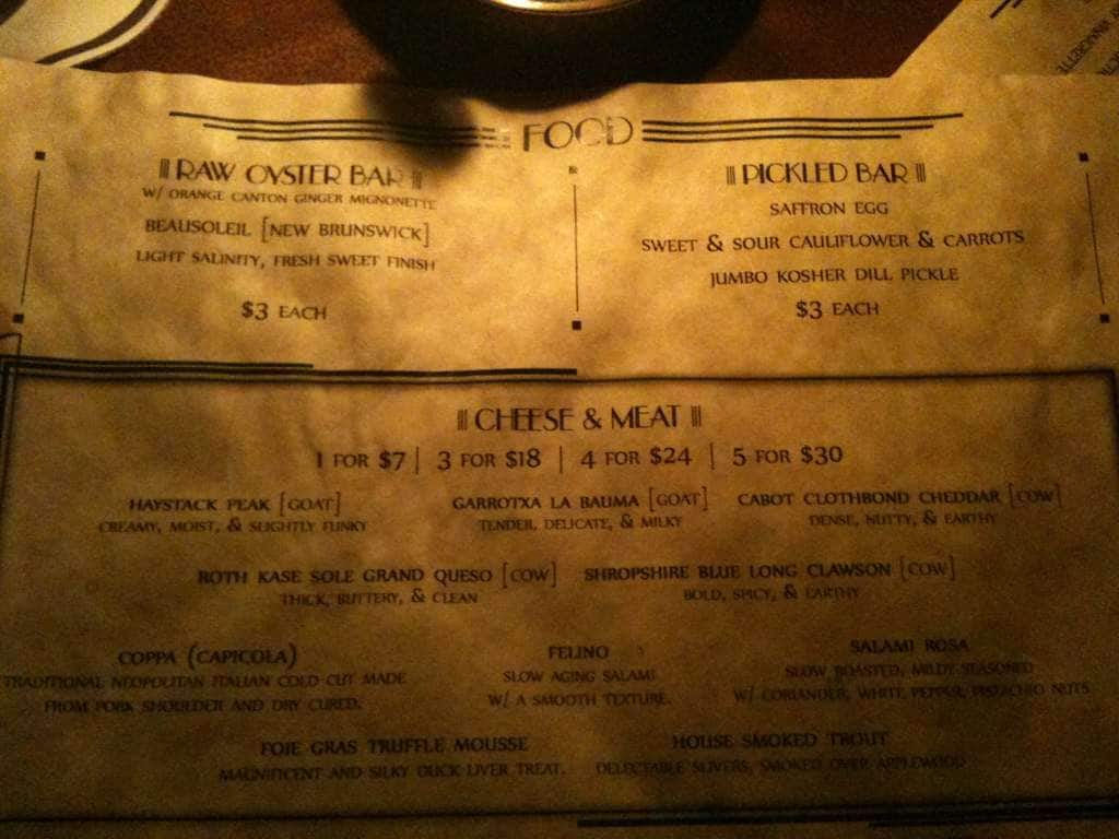 Menu at The Bookstore Speakeasy pub & bar, Bethlehem
