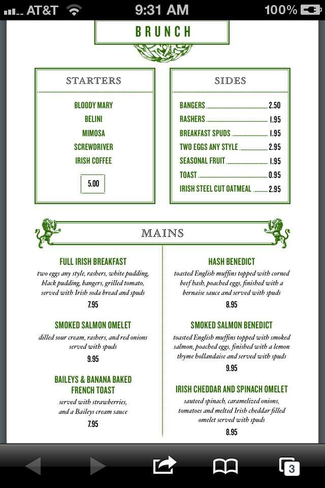 Dublin O'Neil's Menu - Urbanspoon/Zomato