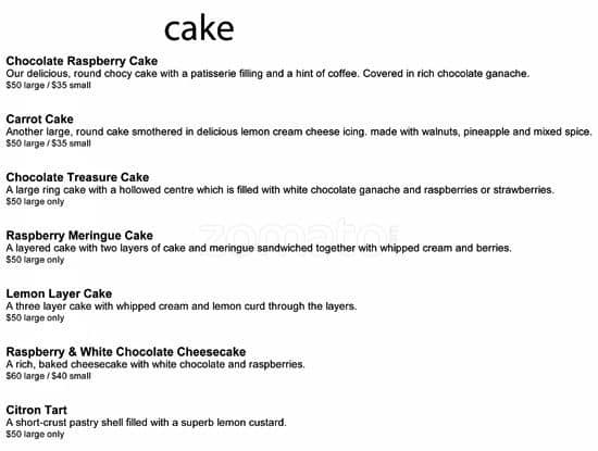 Menu at The Raspberry Café cafe, Christchurch