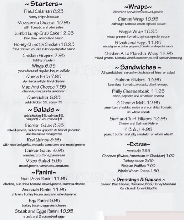 Menu at Cafe De Broadway, New York City, Broadway