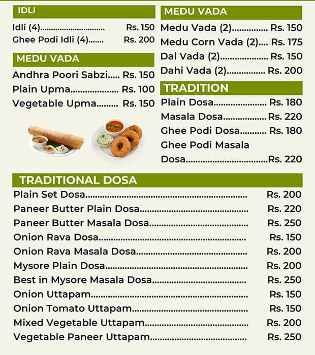 Menu of New Andhra Dosa, Indirapuram, Ghaziabad
