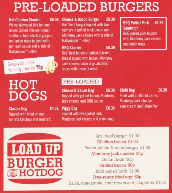 Menu at The Lot pub & bar, London