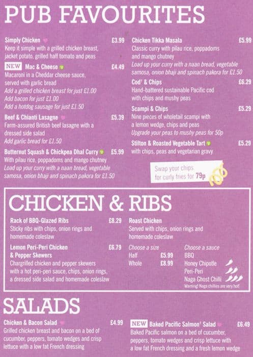 Menu at The Lot pub & bar, London