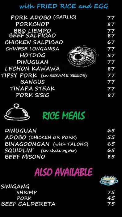 Menu at 8th Dine & Dash pub & bar, Las Pinas